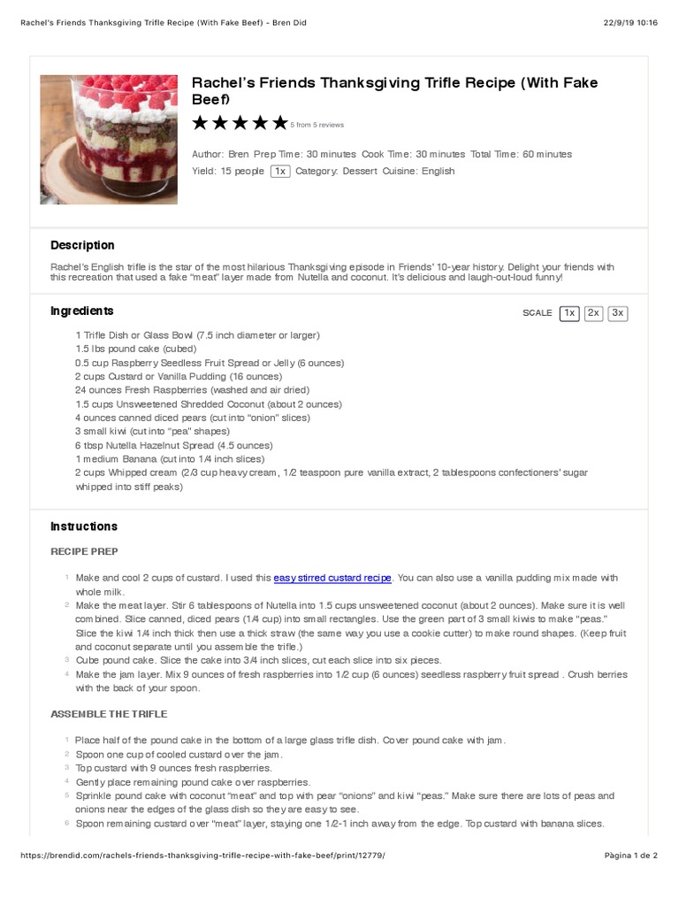 Rachel's Friends Thanksgiving Trifle Recipe (With Fake Beef) - Bren Did ...