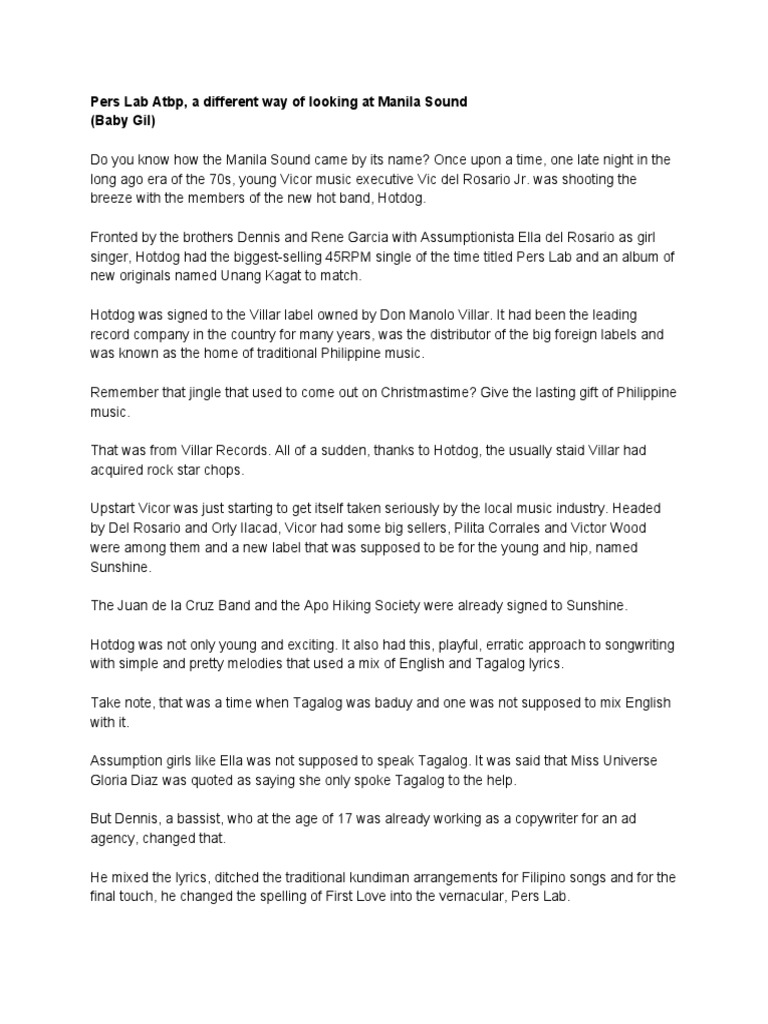 How the Term 'Manila Sound' Was Coined to Describe the Emerging Pop ...