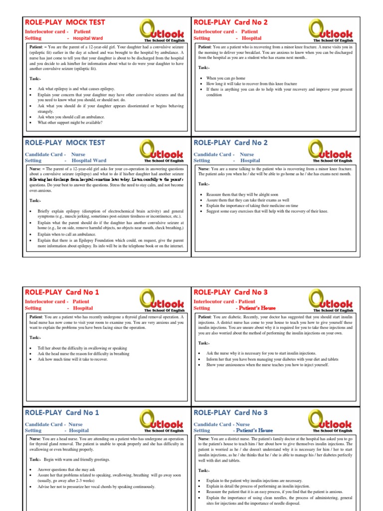 Oet Speaking Cards New Design | Patient | Breastfeeding
