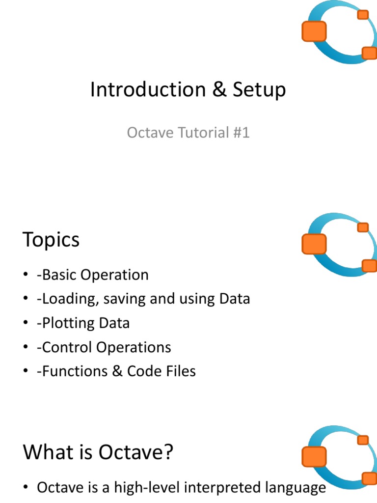 Introduction & Setup: Octave Tutorial #1 | PDF