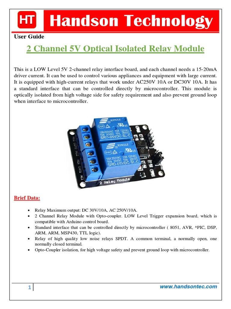 2Ch Relay PDF | PDF | Relay | Switch