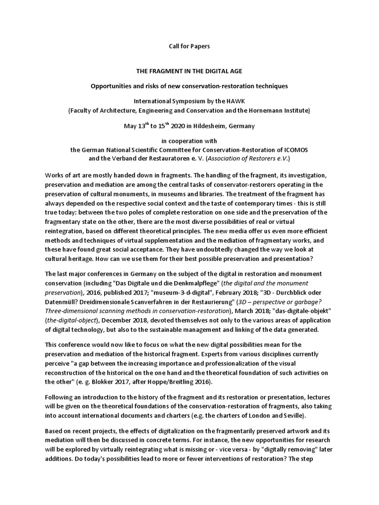 Digital Restoration Symposium | PDF | Case Study | Science