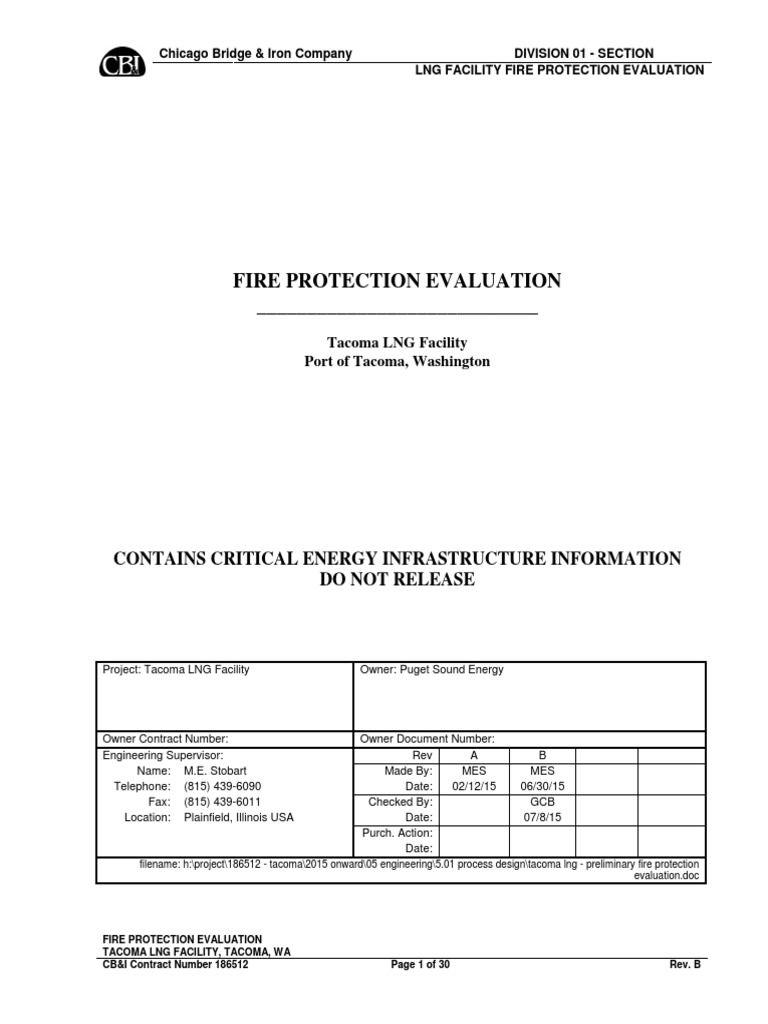 Tacoma LNG - Fire Protection Evaluation | PDF | Natural Gas Processing ...