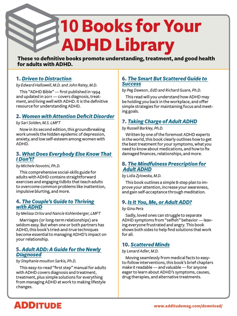 10 Books For Your ADHD Library PDF | PDF | Adult Attention Deficit ...