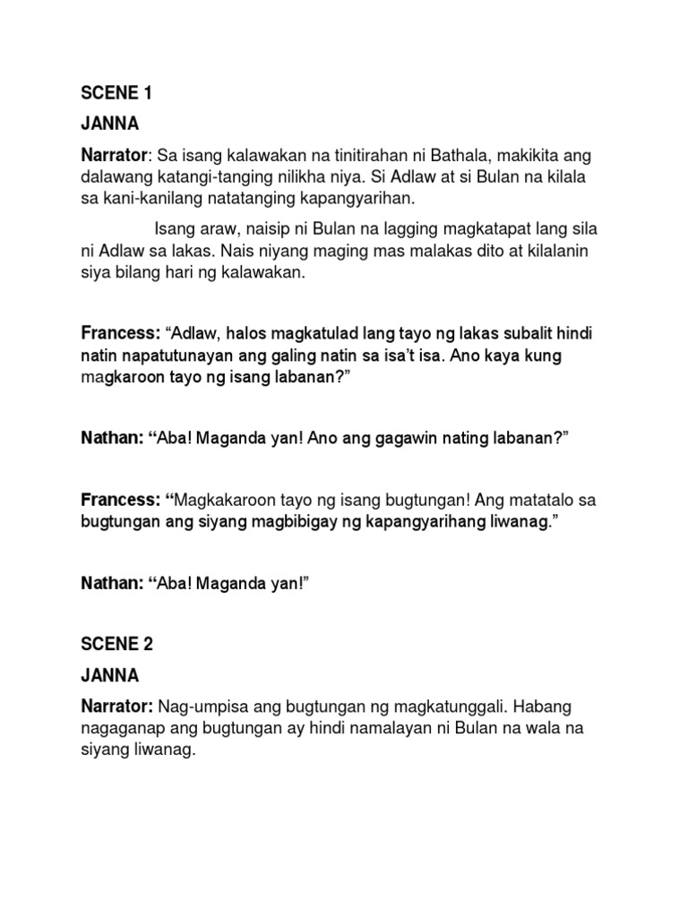 Script For Filipino and Mapeh Biggest Presentation For First Quarter | PDF