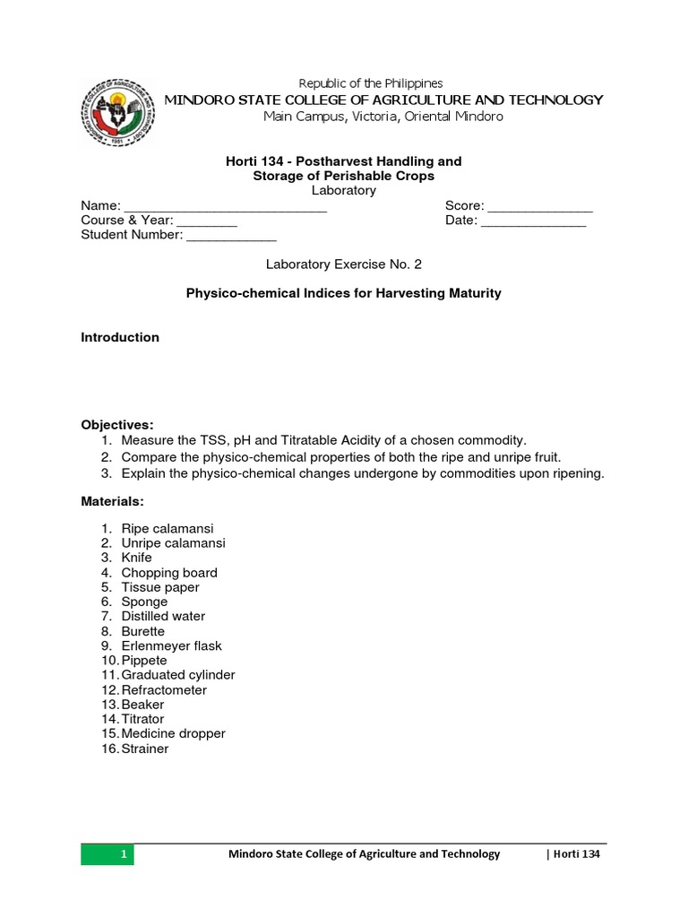 Mindoro State College of Agriculture and Technology: Republic of The Philippines | PDF | Food ...