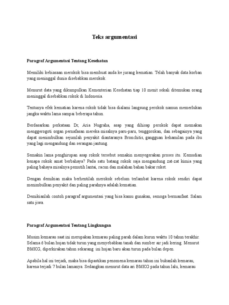 Contoh Teks Argumentasi Beserta Arti, Struktur dan 5 Ciri yang Bisa Sobat Pahami