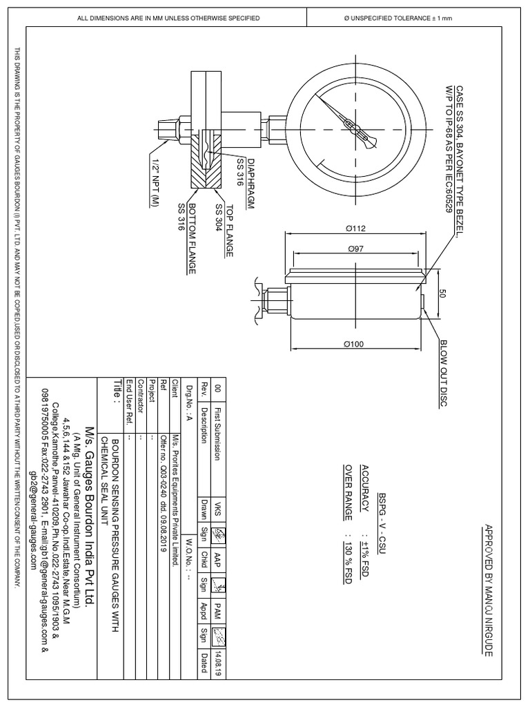 Drawing | PDF | Pressure Measurement | Calibration