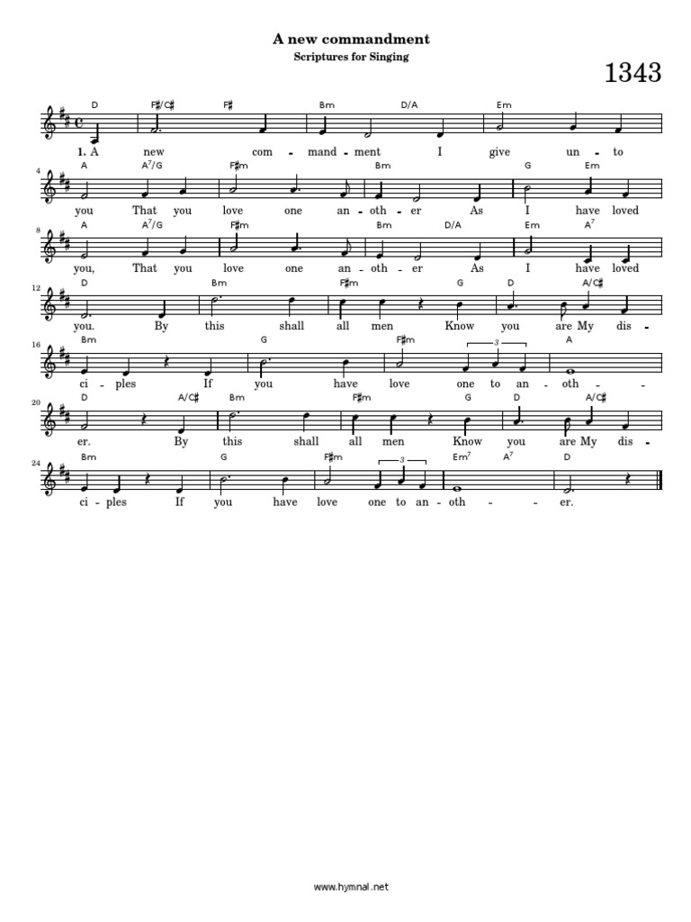 A New Commandment: Scriptures For Singing | PDF