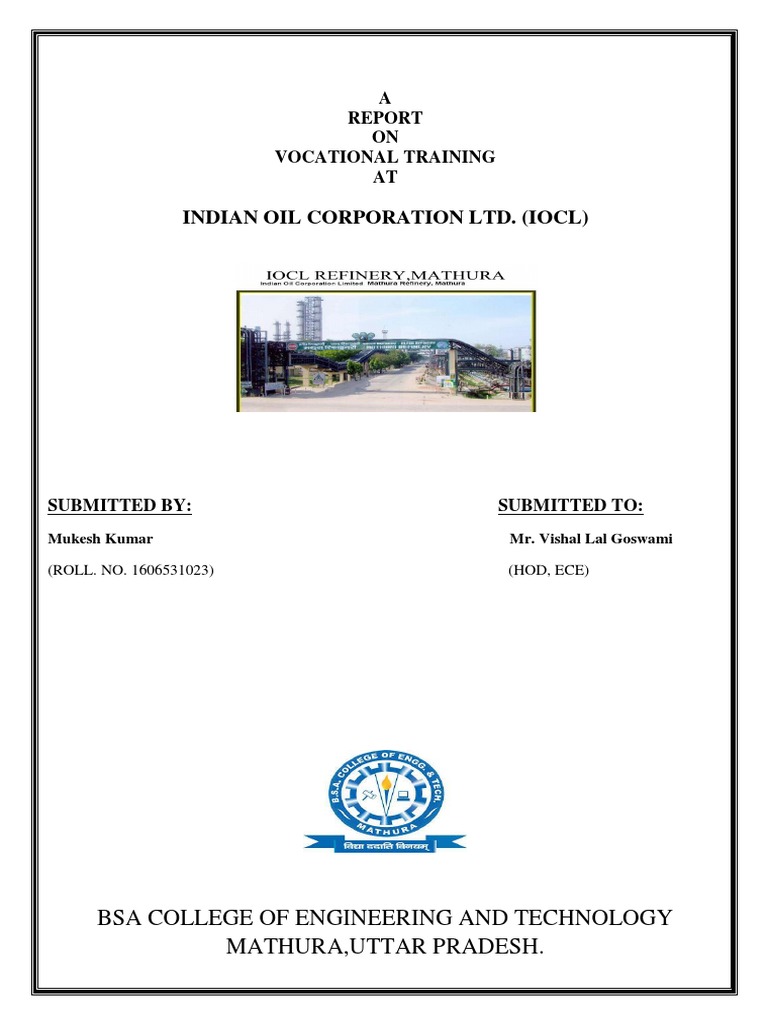 Iocl Training Report | Download Free PDF | Control Theory ...