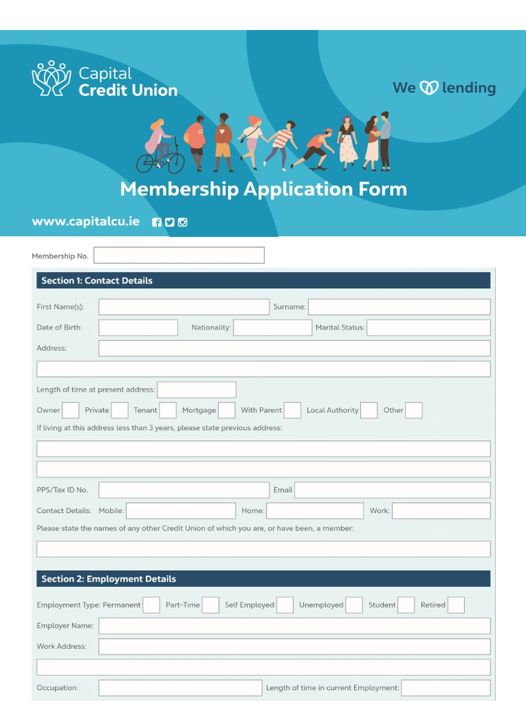 Capital Credit Union Membership Form | PDF | Deposit Account | Credit Union