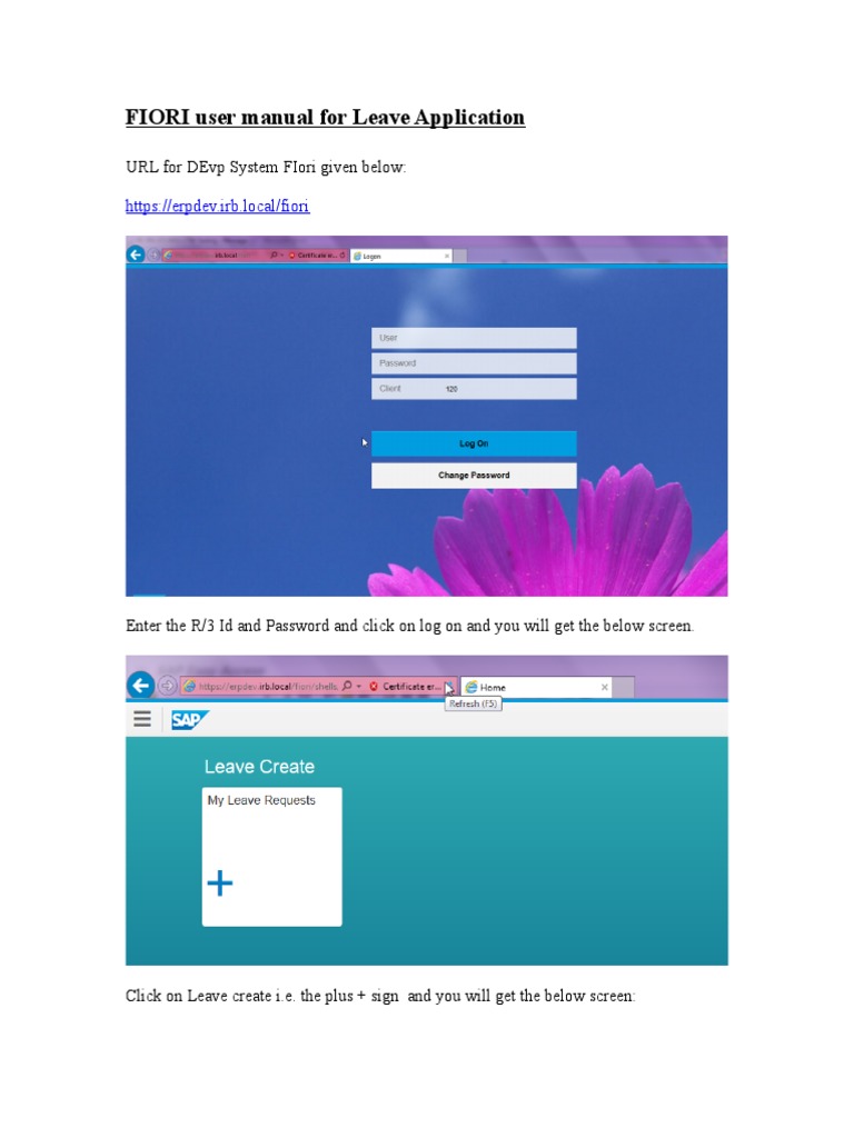 FIORI User Manual For Leave Application | PDF