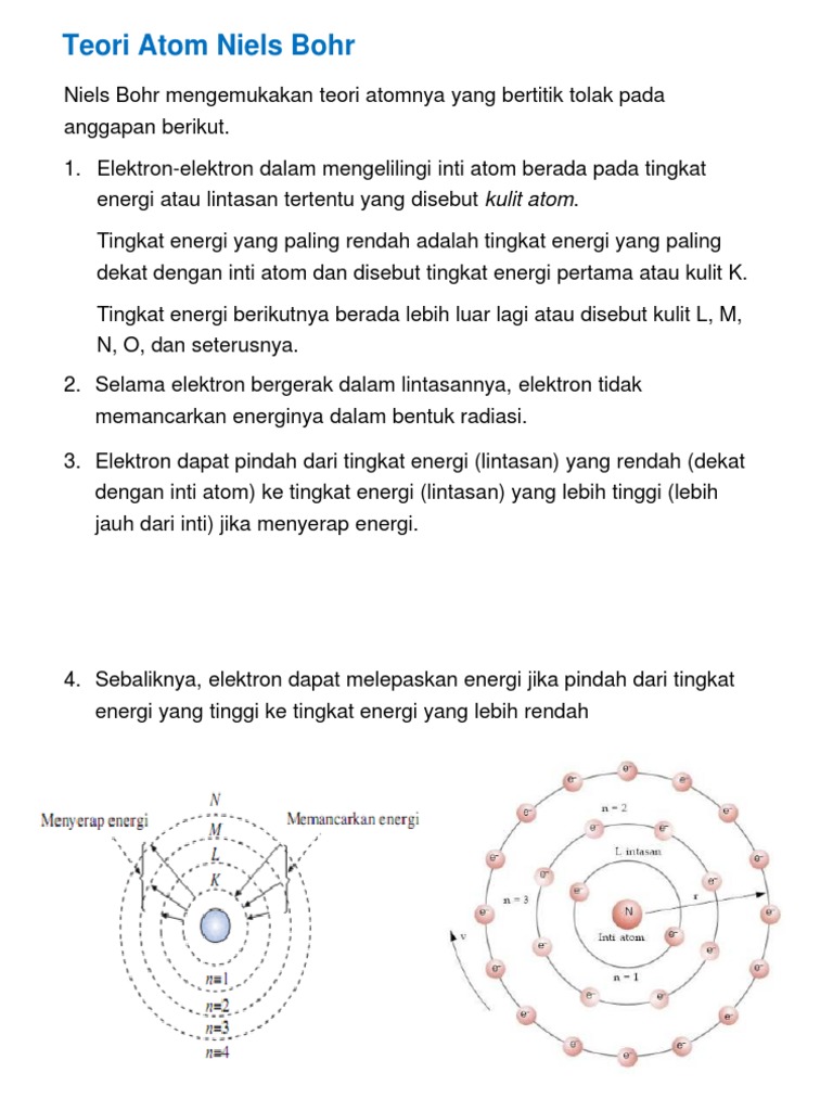 Teori Atom Bohr dan Konfigurasi Elektron | PDF | Teknologi & Rekayasa