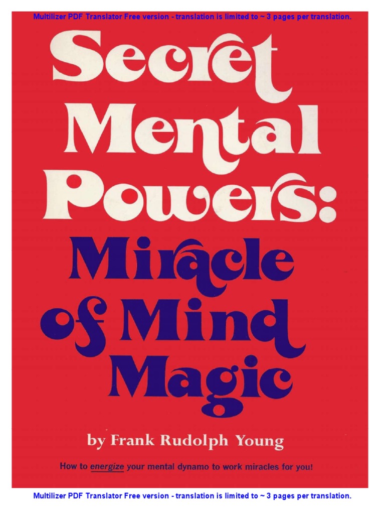 Secret Mental Powers Miracle of Mind Magic | PDF | Entretenimiento ...