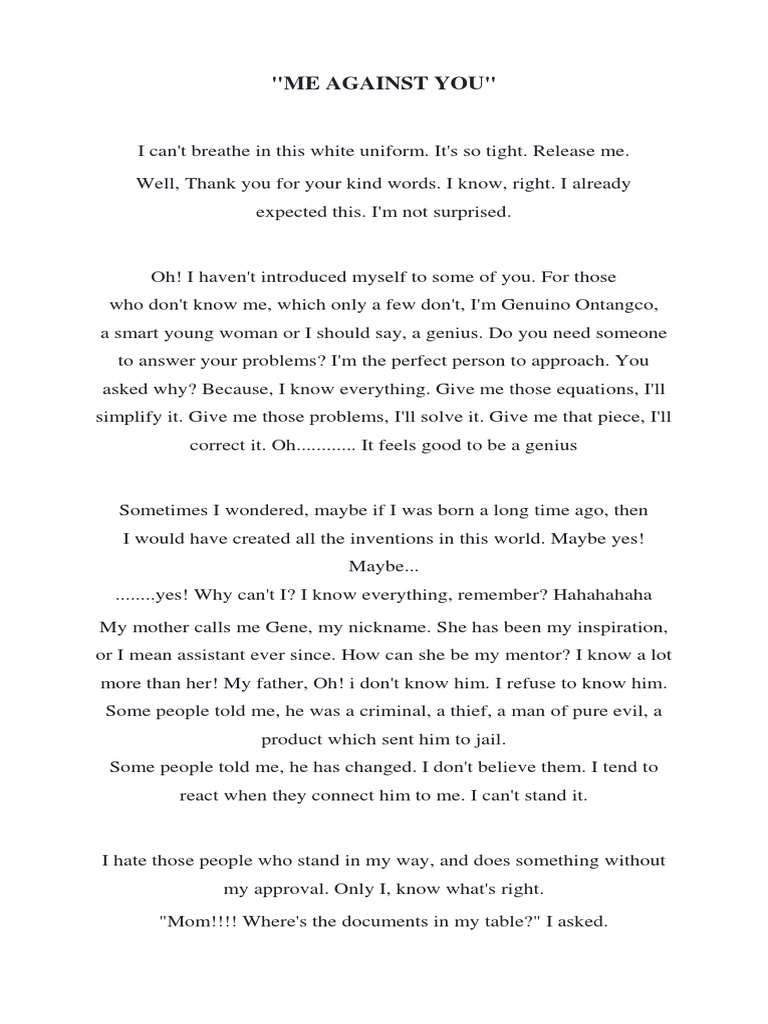 Me Against You | PDF