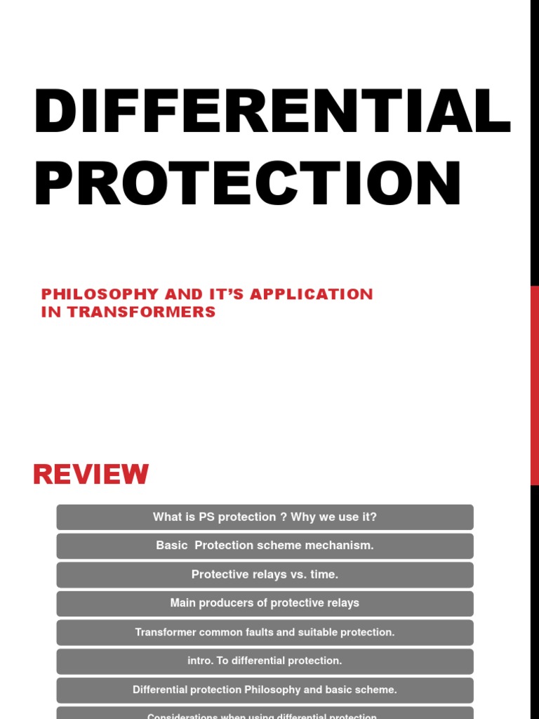Differential Protection | PDF | Transformer | Relay