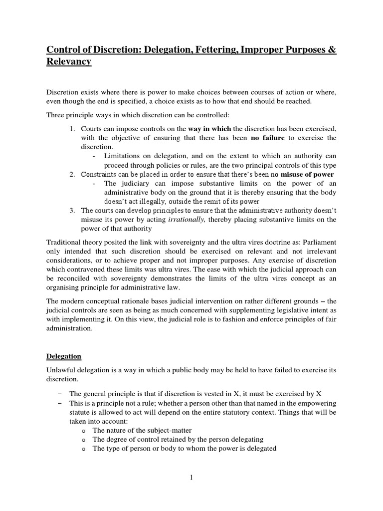 Admin Discretion in The Law | PDF | Discretion | Judgment (Law)