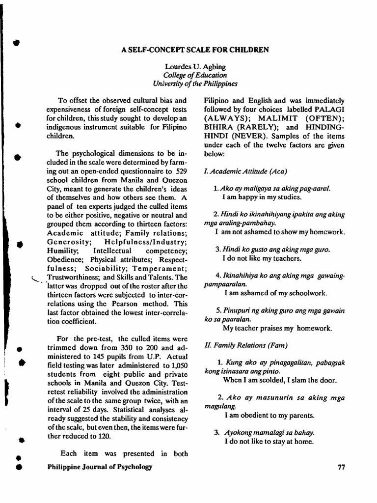 12 - A Self-Concept Scale For Children | PDF | Self Concept ...