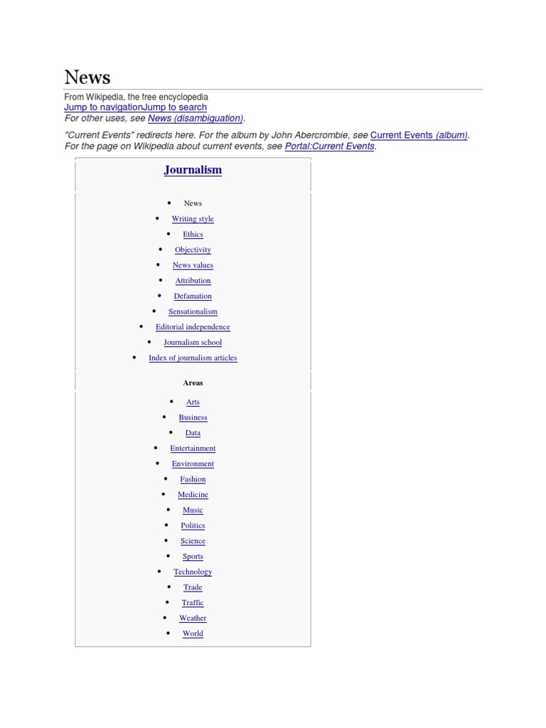 Journalism: Jump To Navigationjump To Search | PDF | News | Journalism