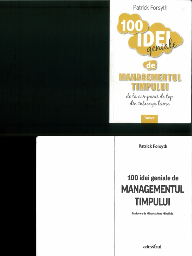 100 Idei Geniale de Managementul Timpului PDF | PDF