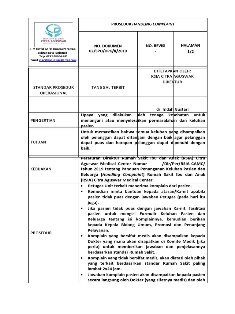 Spo Handling Complaint | PDF