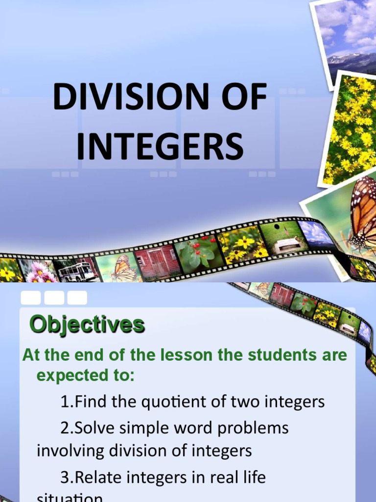 Division Of Integers Explained Pdf