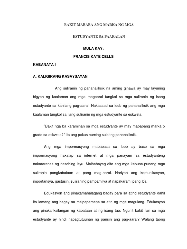 Bakit Mababa Ang Marka NG Mga Estudyante | PDF