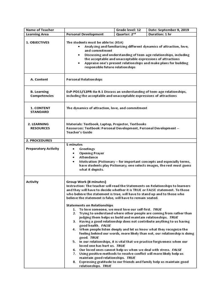 DLP - Personal Relationships | PDF | Love | Family