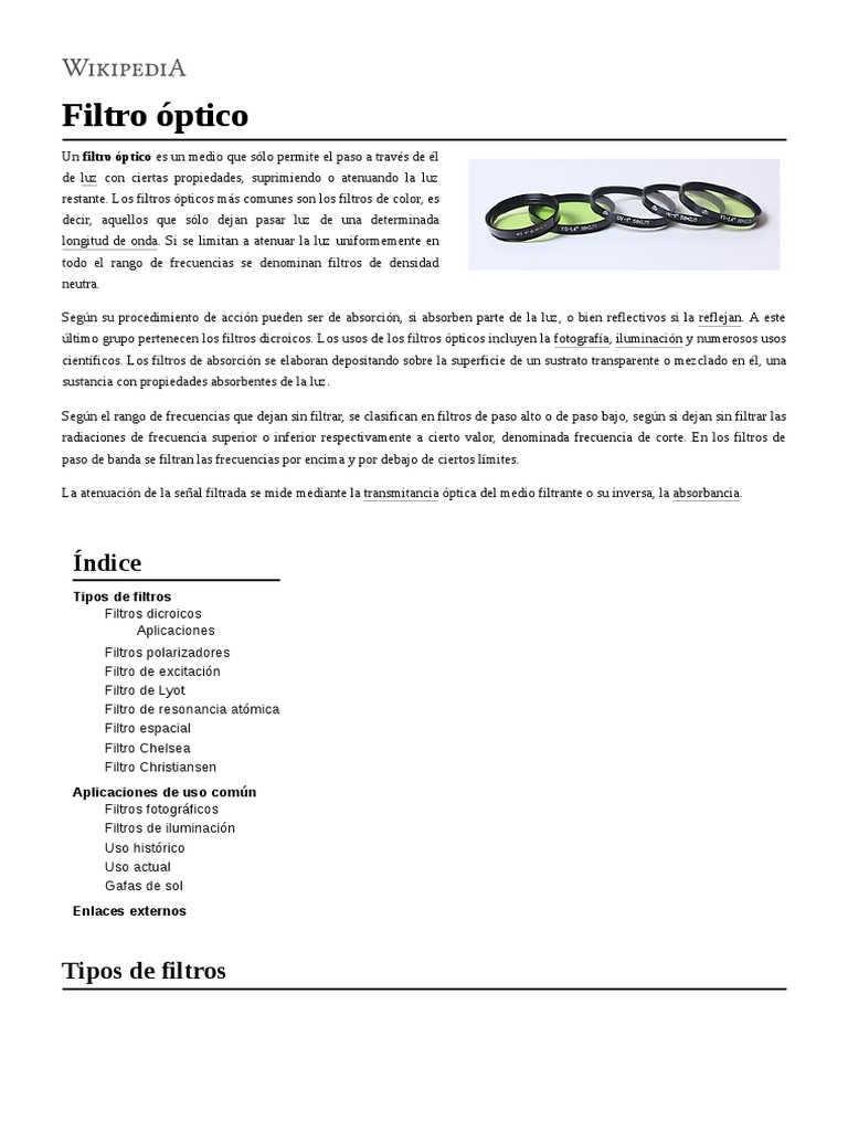 Filtro Óptico | PDF | Filtro óptico | Óptica