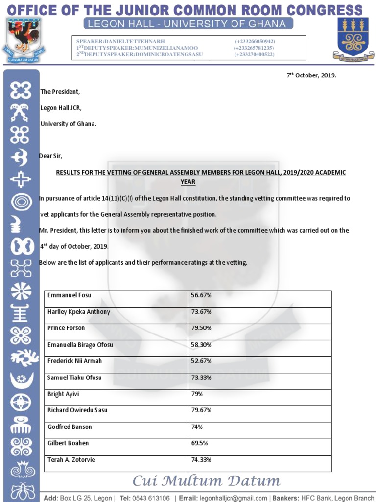 GA Vetting Results 1 PDF | PDF