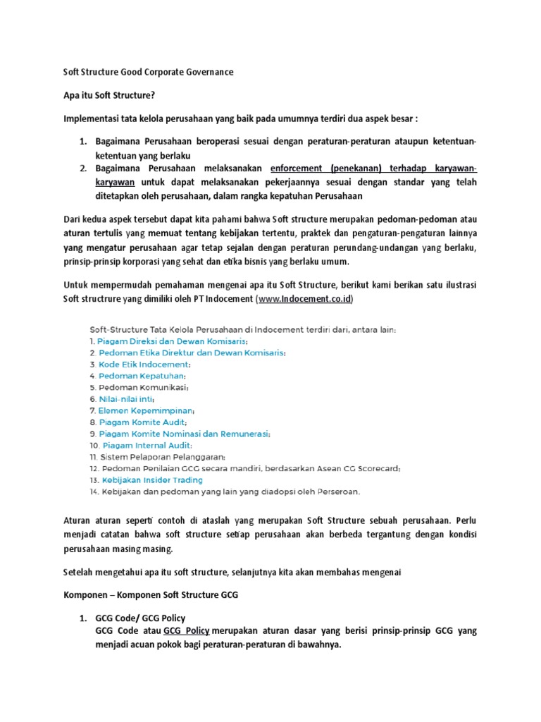 Struktur Soft GCG dalam Perusahaan | PDF