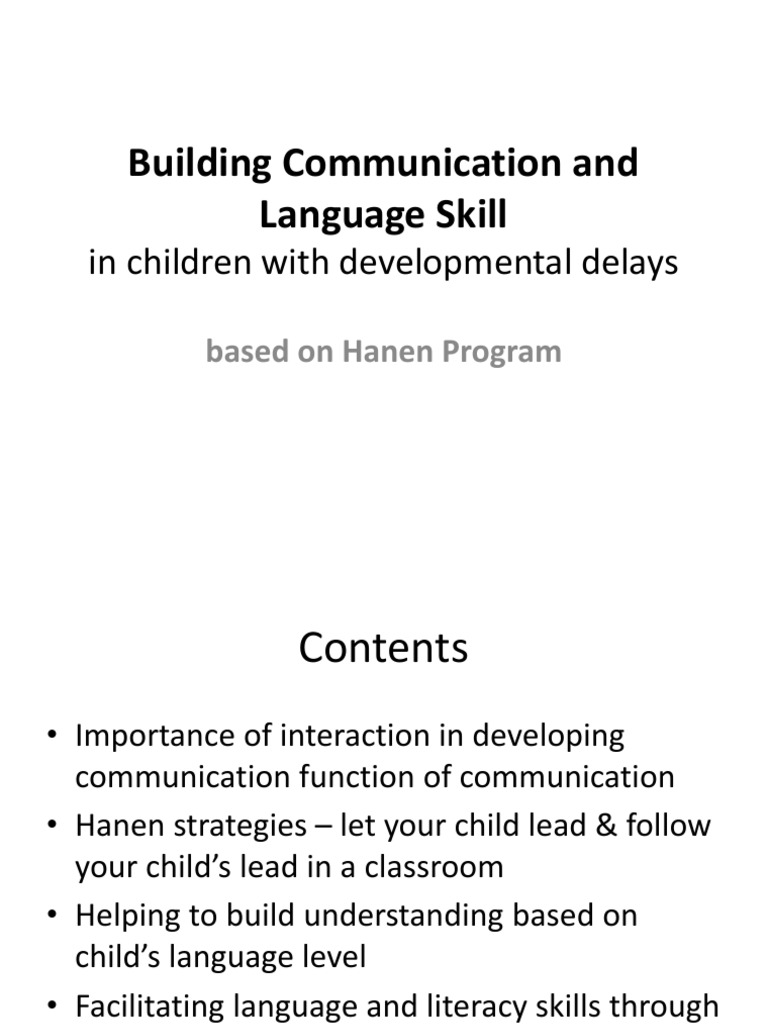 Hanen Program | PDF | Imitation | Conversation