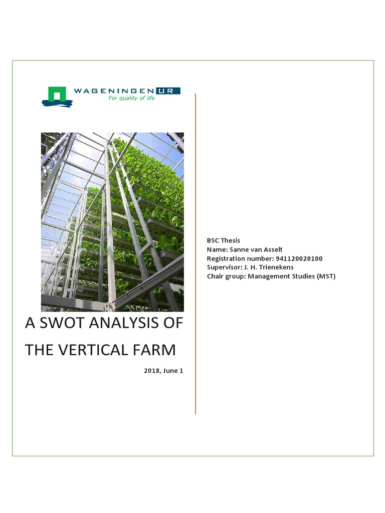SWOT Analysis of Vertical Farming | PDF | Hydroponics | Swot Analysis