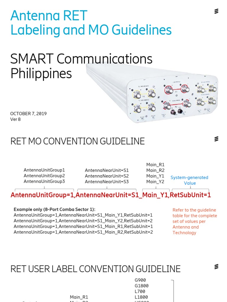 Ericsson Antenna RET Labeling Guidelines | PDF | Information And ...