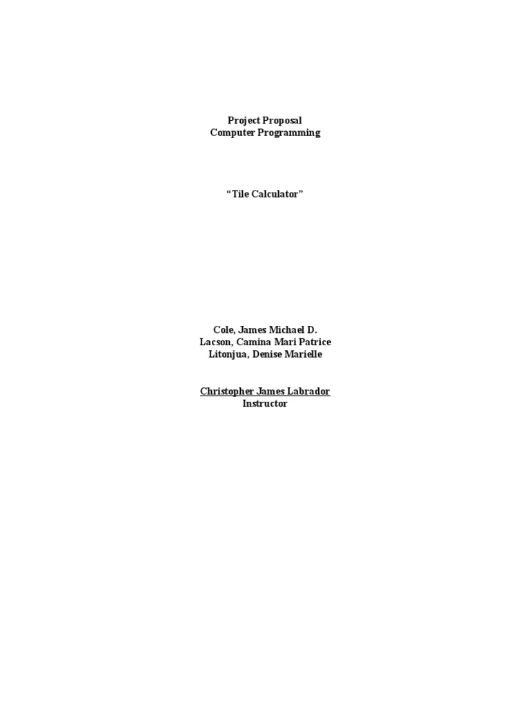 Project Proposal Computer Programming | PDF