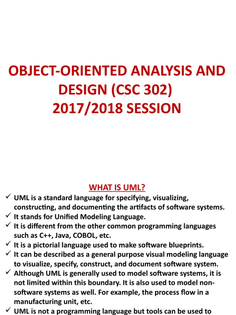 CSC 302 Lecture Note 2017 - 2018 Complete | PDF | Unified Modeling ... CSC 302 Lecture Note 2017 - 2018 Complete | PDF | Unified Modeling ...