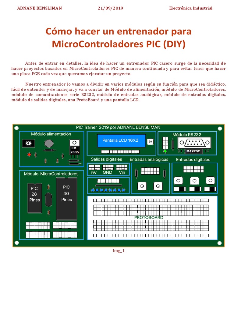 Entrenador PIC DIY | PDF | Microcontrolador | Electrónica