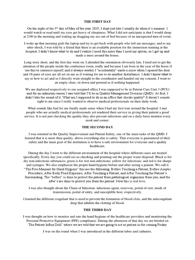 Immersion Journal | PDF | Infection | Patient