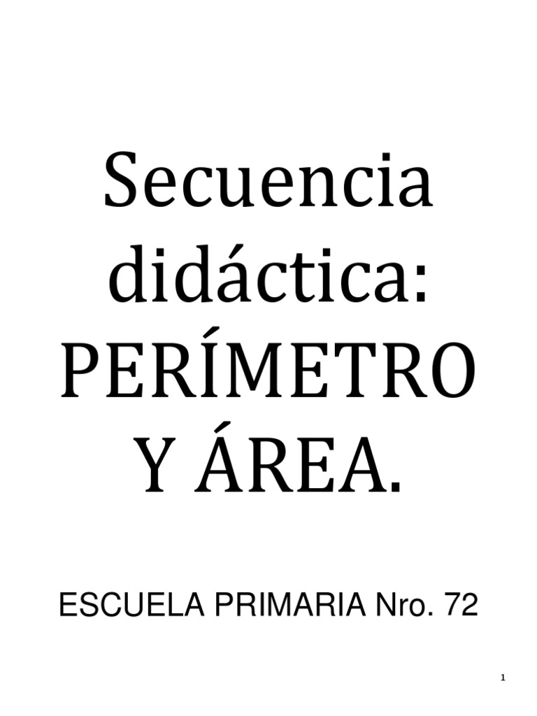 S 6to. Perímetro y Área | PDF | Educación primaria | Salón de clases