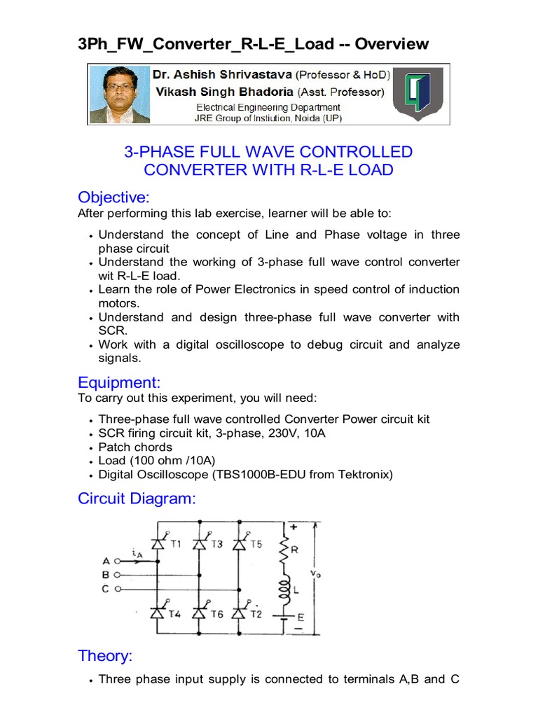 3Ph FW Converter R-L-E Load | PDF | Electrical Network | Root Mean Square