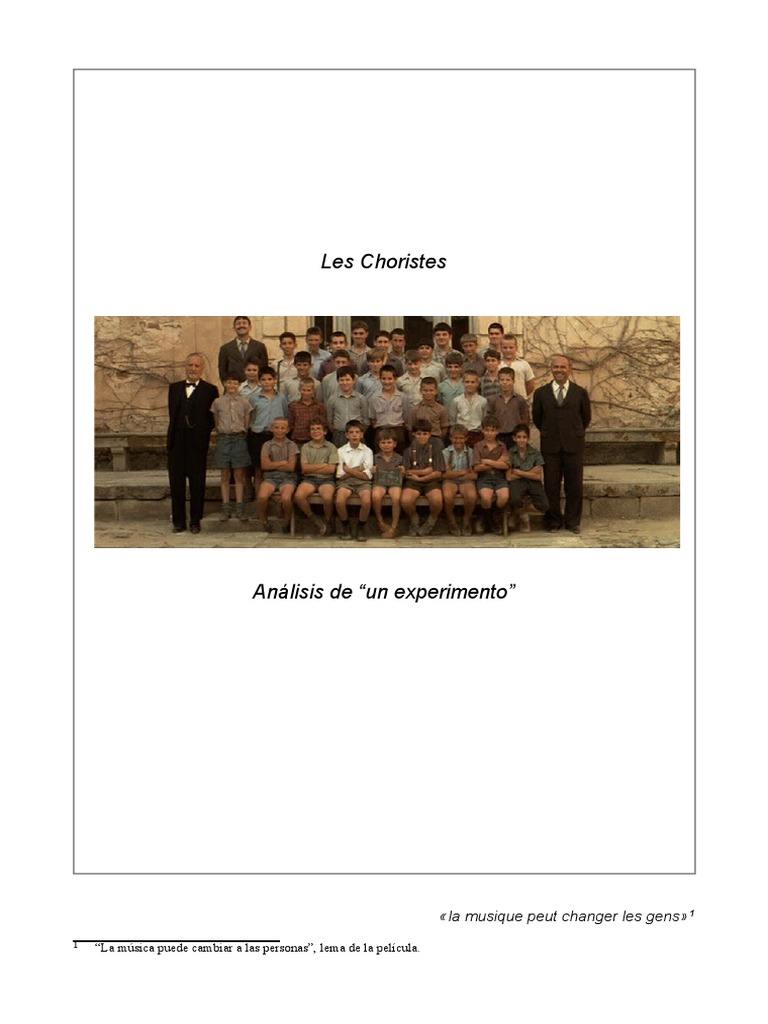 Les Choristes Análisis | PDF | Maestros | Aprendizaje