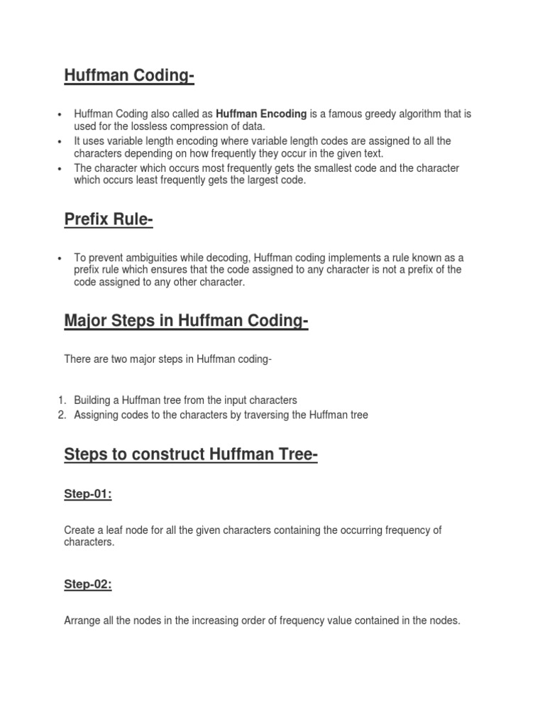 Huffman Coding | Download Free PDF | Code | Applied Mathematics