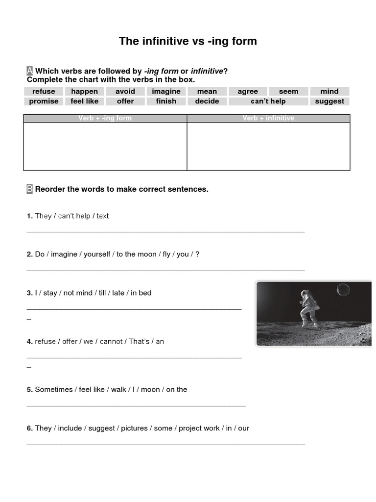 The Infinitive Vs - Ing Form | PDF