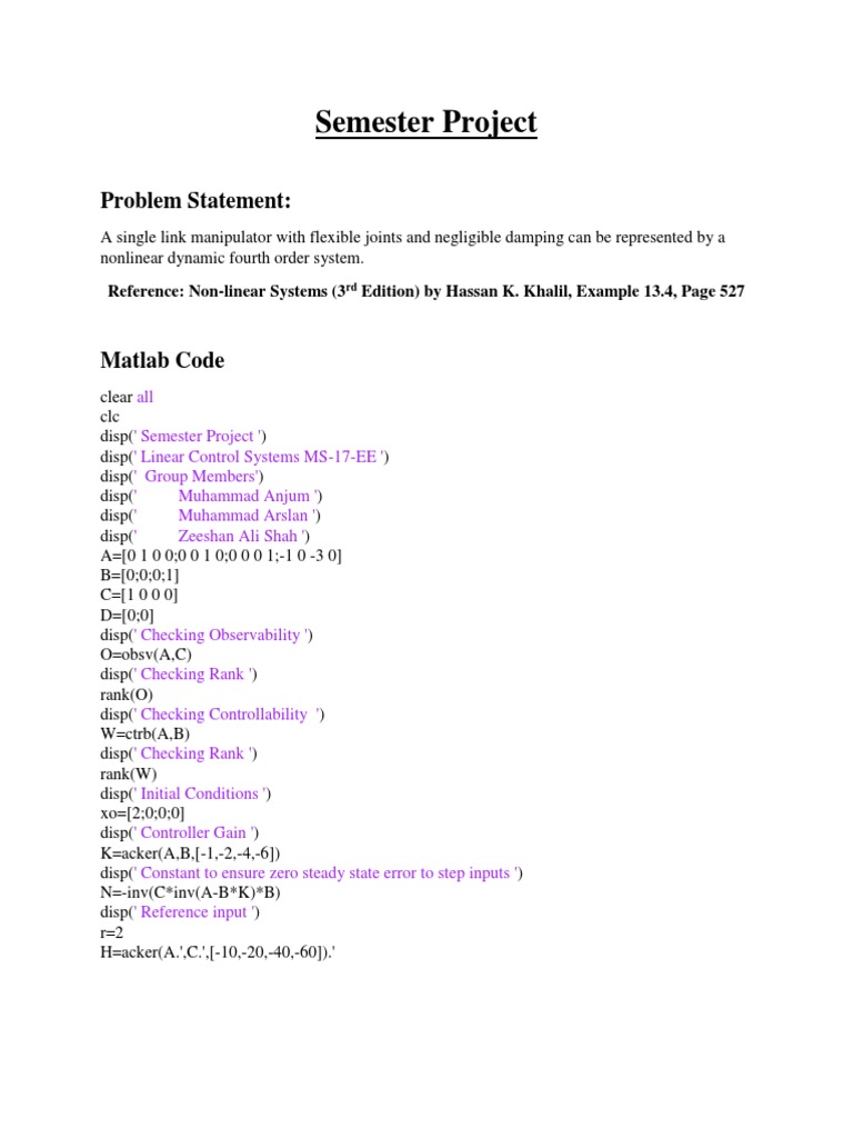 Semester Project: Problem Statement | PDF