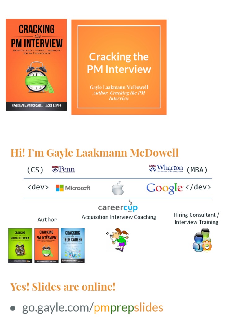 Cracking The PM Interview Prep Slides | Download Free PDF | Gmail | Marketing