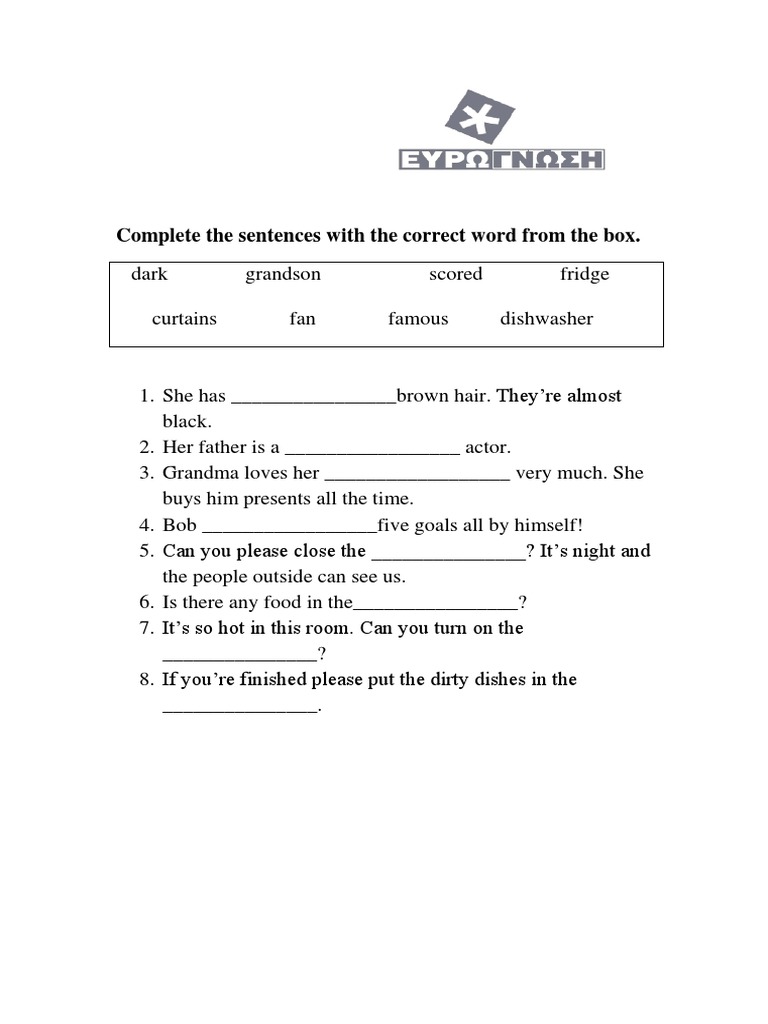 Word Completion Exercise: Choosing the Right Word | PDF