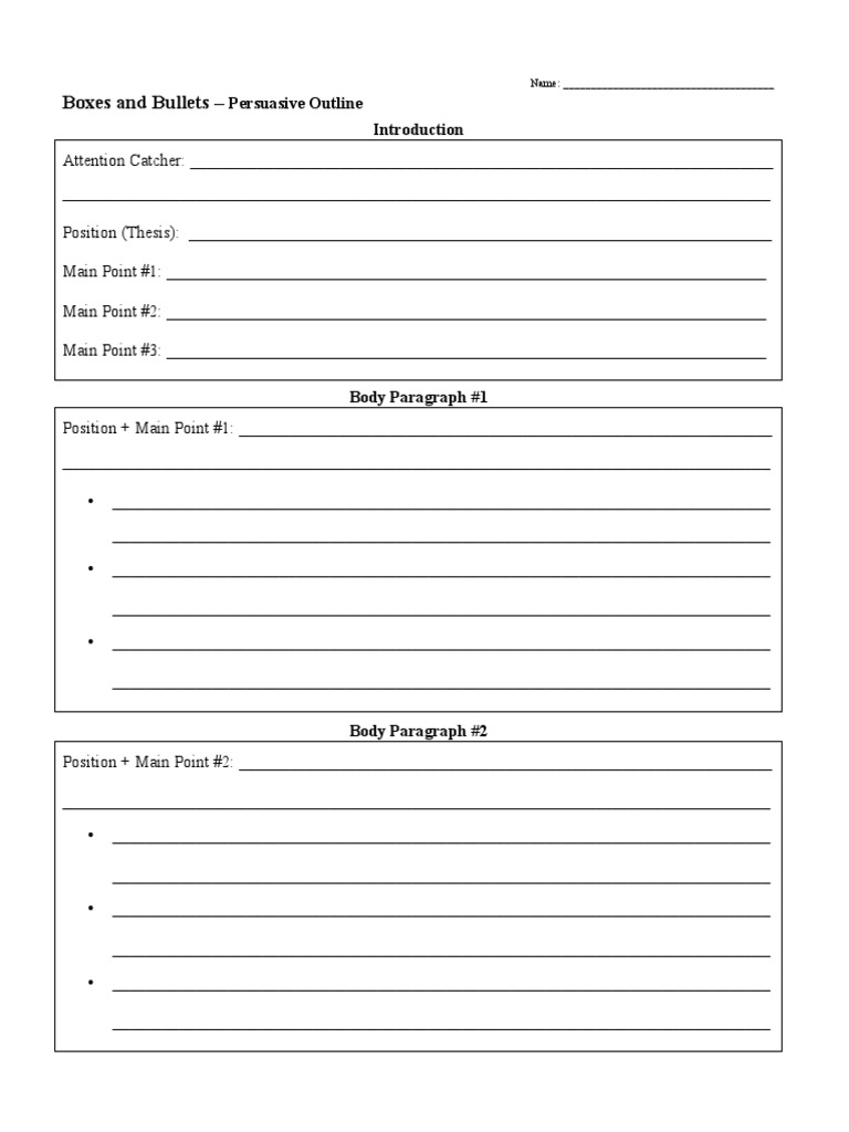 Persuasive Essay Outline Template | PDF | Career & Growth