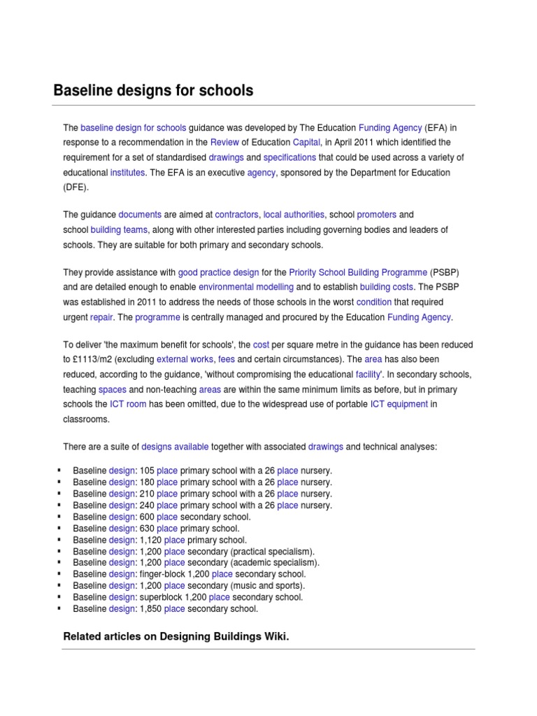 Baseline Designs For Schools | PDF | Secondary School | Learning