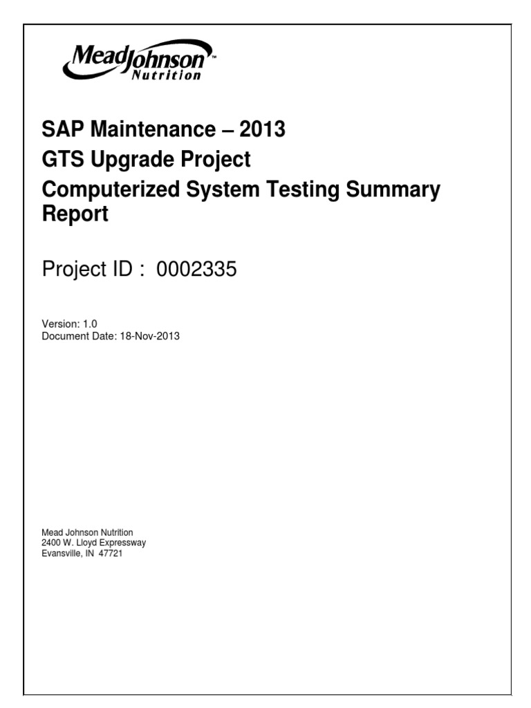 SAP Maintenance-2013 GTS Upgrade Testing Summary | PDF | Sap Se | Unit ...