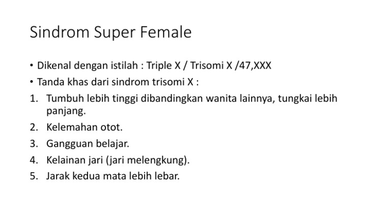 Ciri-ciri Sindrom Super Female | PDF